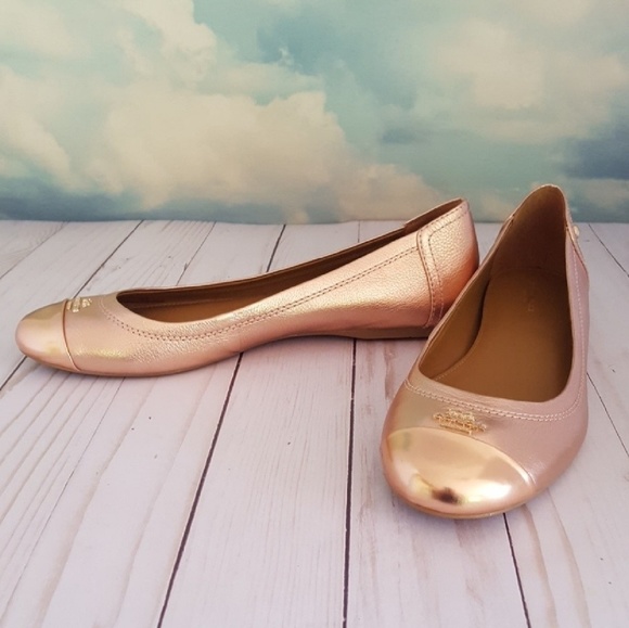 Coach | Shoes | Coach Leather Chelsea Flats Rose Gold Nwob | Poshmark